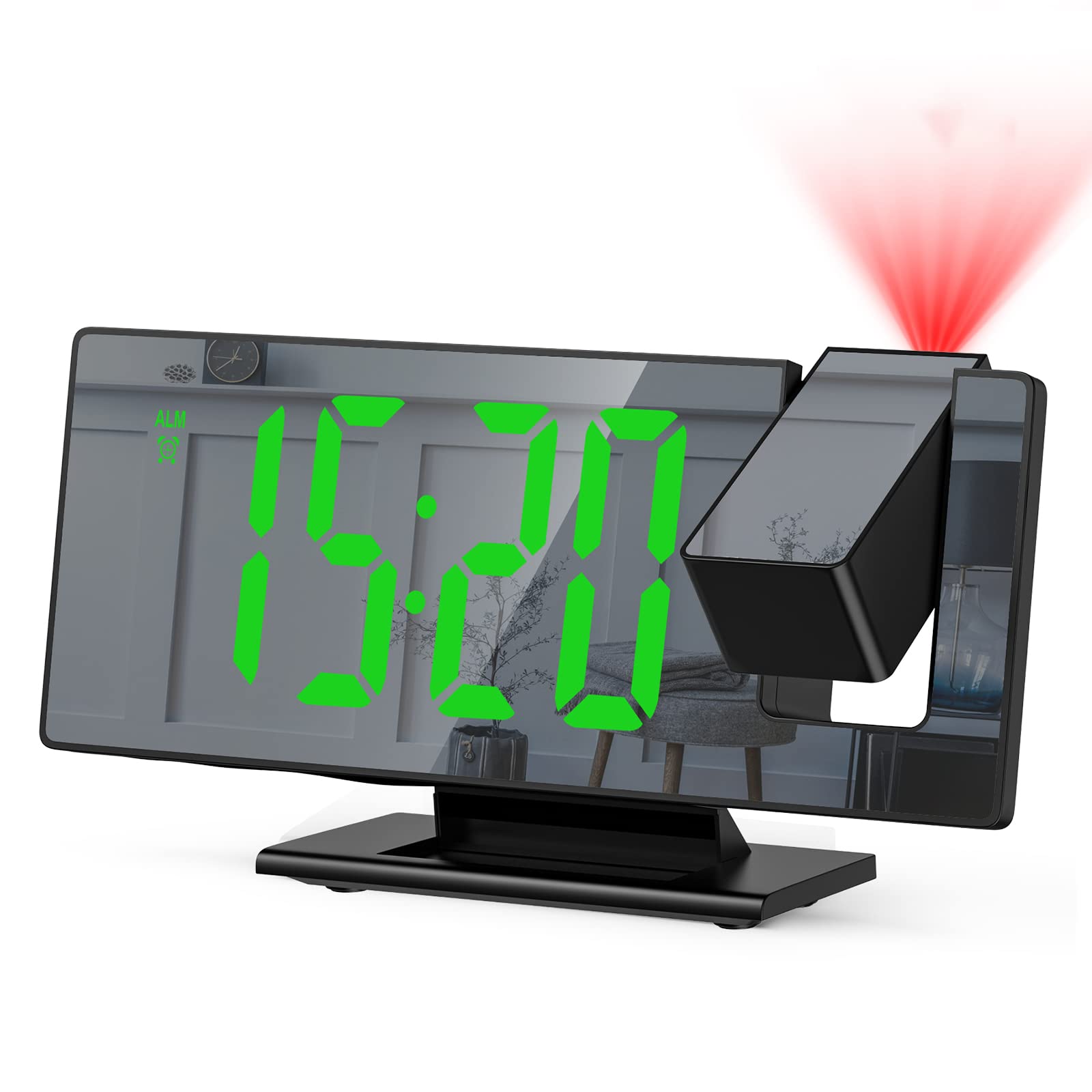 ORIA Projection Clock, Alarm Clocks Bedside, 7.8 Inches Digital Mirror ...