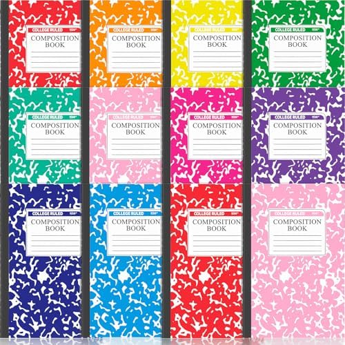 Amazon.com : Fainne 12 Pack A5 Composition Notebooks Bulk Wide Ruled ...