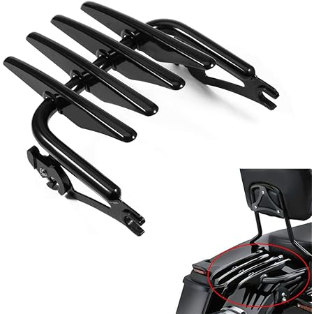 Amazon.com: Mofun Gloss Black Luggage Rack Stealth Style Detachable ...