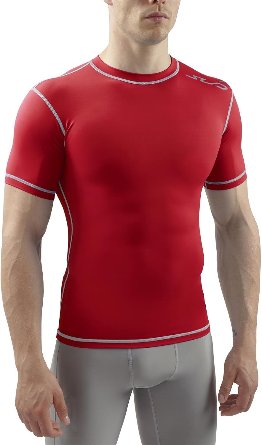 Sub Sports Dual Men's Compression Baselayer Short-Sleeved Top - Red, XX ...