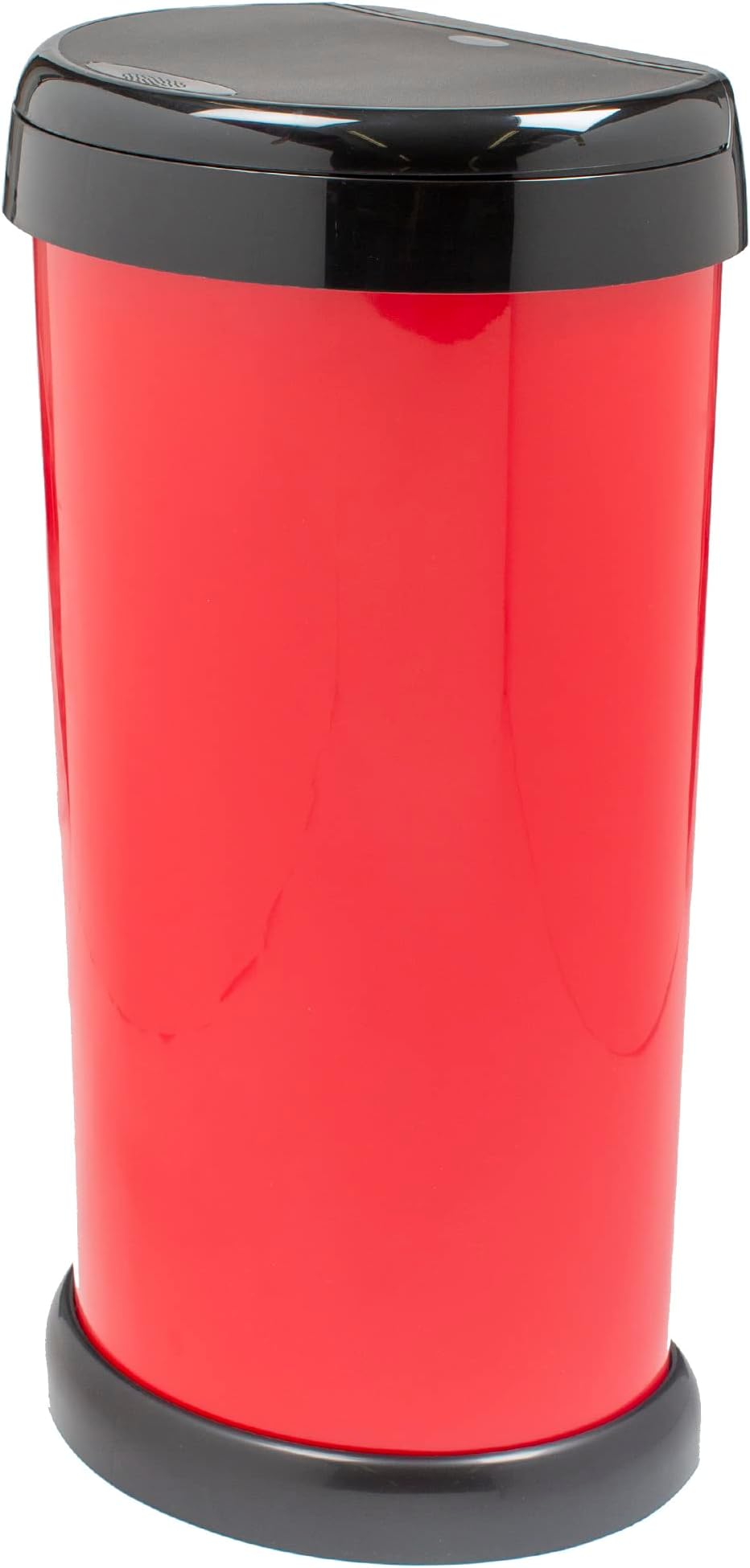 Curver Metal Effect Plastic One Touch Deco Bin, Red, 40 Litre : Amazon ...