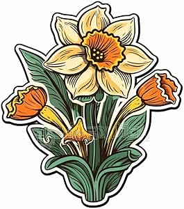 Amazon.com - Yoonek Graphics Daffodil Flower Vinyl Decal Sticker for ...