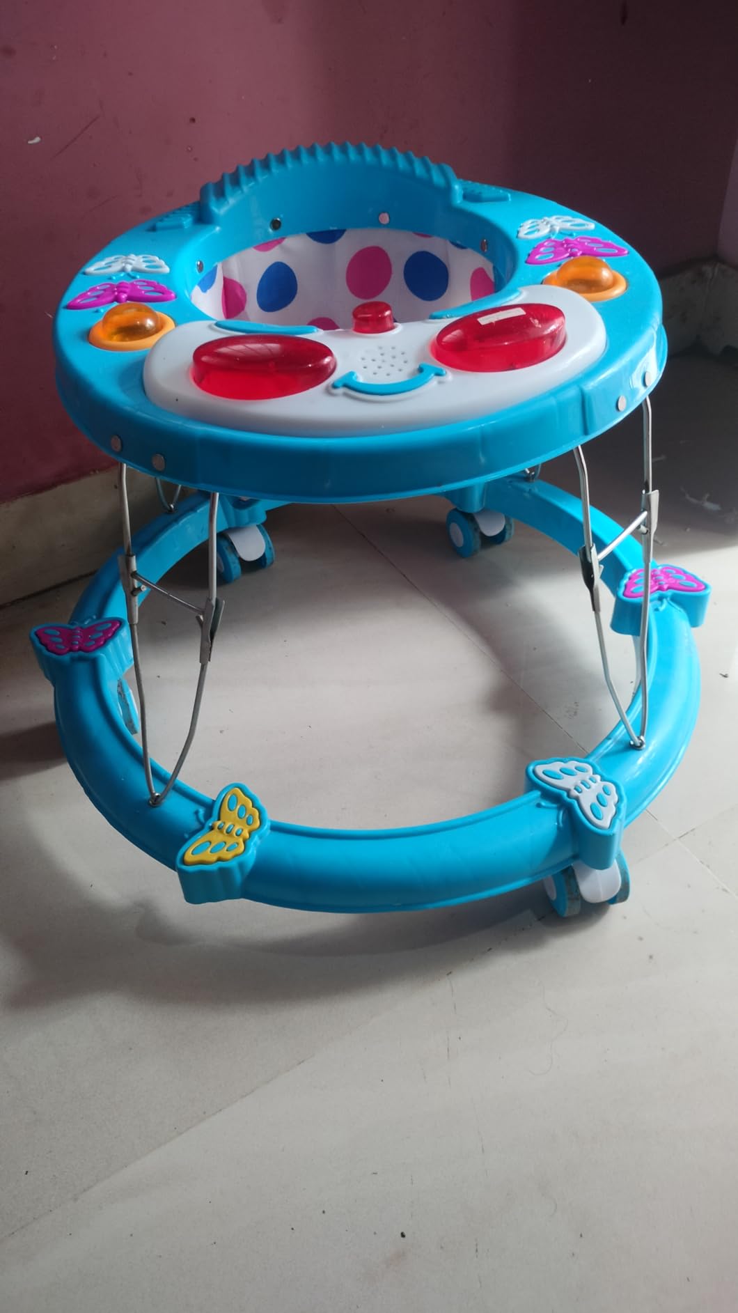Buy Maanit Round Kids Walker with Foldable, Cushion Seat | Activity ...