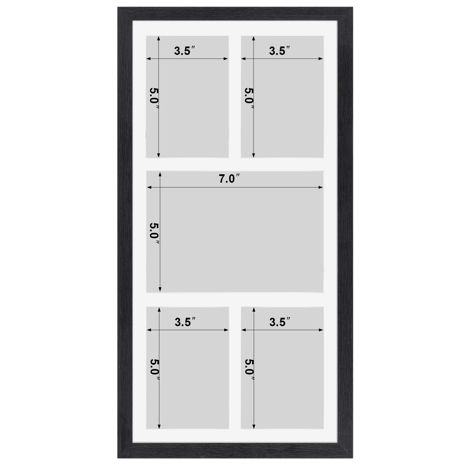 Snapklik.com : SPEPLA 5 Opening 35x5 Black Collage Picture Frames ...