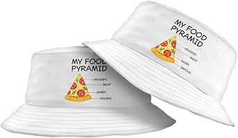Pizza Food Pyramid Bucket Hat - Food Pyramid Bucket Hat - Funny Hat at ...