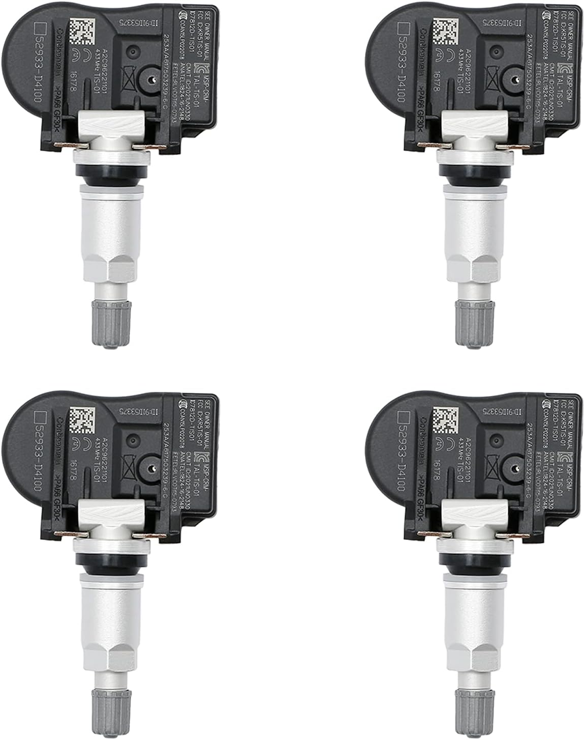 Tire Pressure Sensor 433MHz TPMS 4PCS Replacement for Hyundai Optima ...