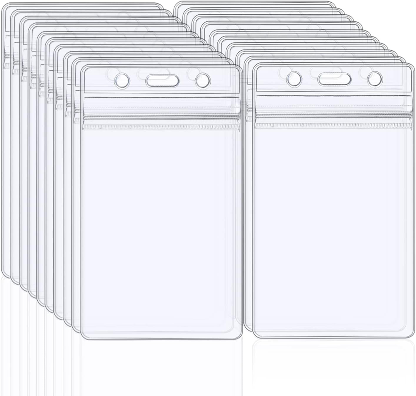 Amazon.com : 20 PCS Clear ID Badge Holder, Vertical Clear Plastic Name ...