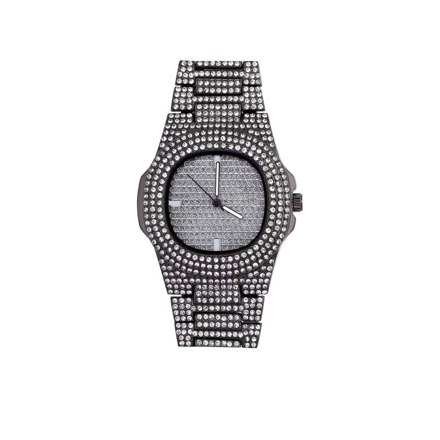 Buy Trendaddy Women Metal Round Dial Shape Quartz Diamond Wrist Watch ...