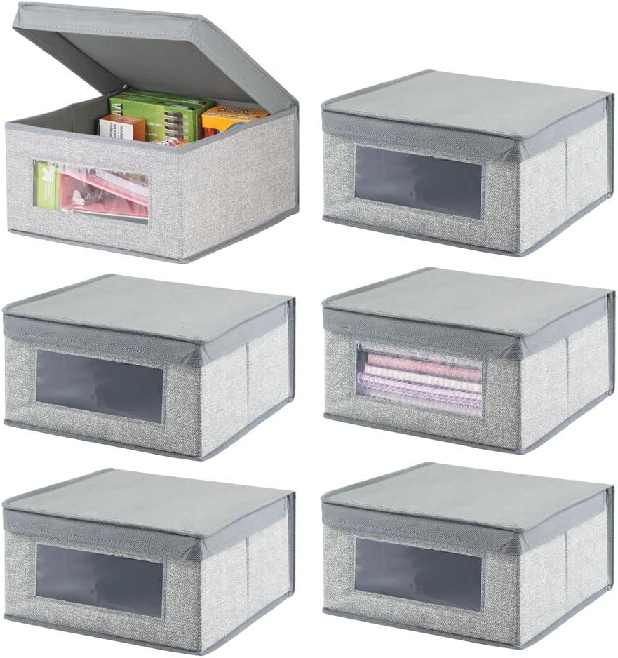 mDesign Stoffbox (6er Set) - Stapelbarer Aufbewahrungskorb für Kleidung ...