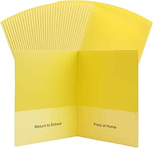 Amazon.com : 36 Pcs Plastic Folders with 2 Pockets - Heavy Duty ...