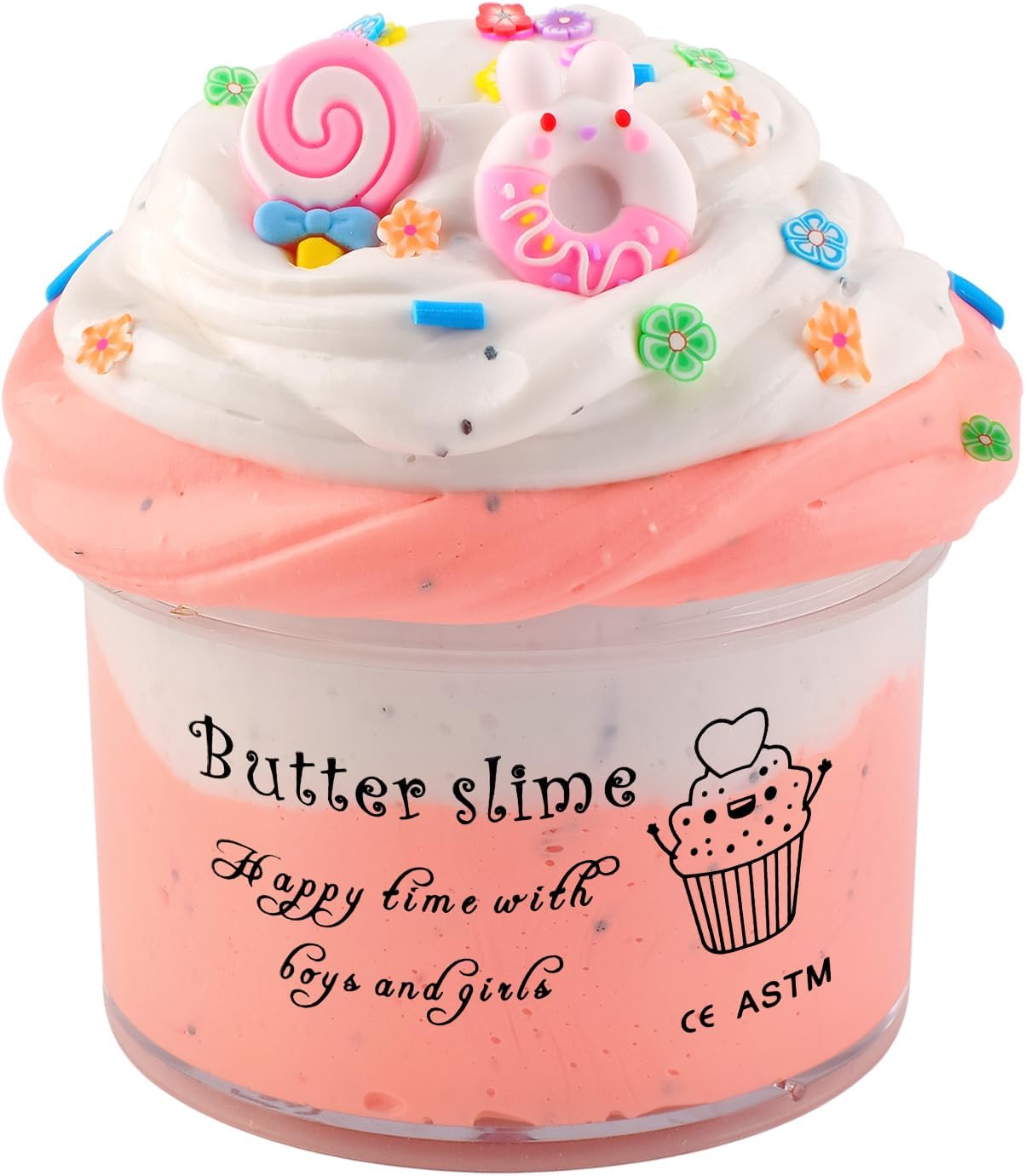 Amazon.com: Generic Pink Butter Slime, Lollipop and Round Bunny Add Ins ...