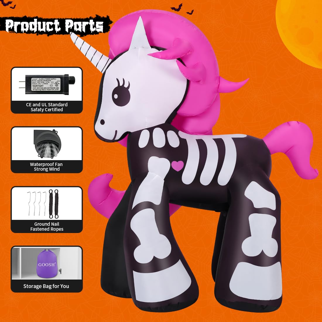 Snapklik.com : GOOSH 5.2 FT Halloween Inflatables Unicorn Outdoor ...