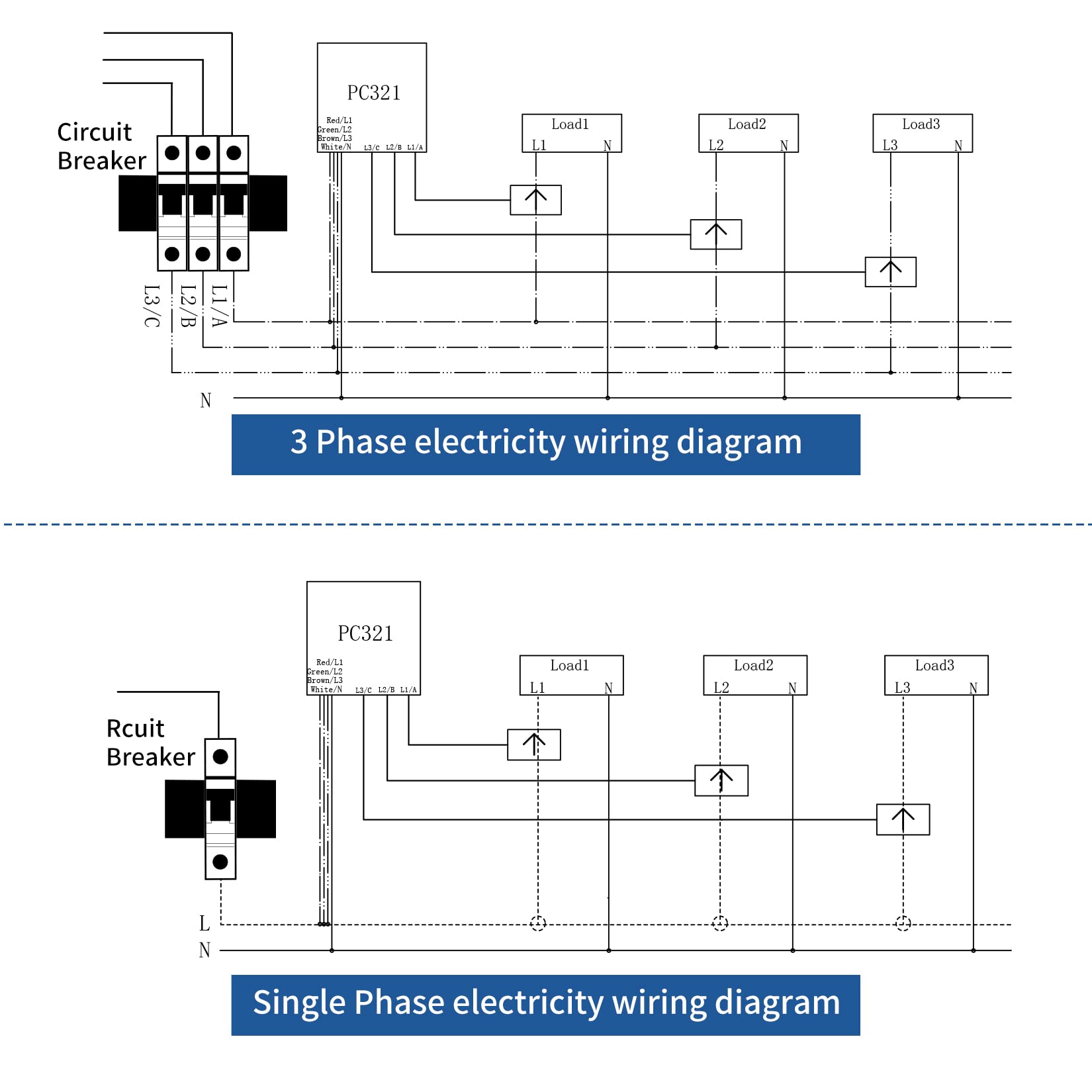 Snapklik.com : Wifi 3-Phase Clamp Meter, Smart Home Energy Monitor