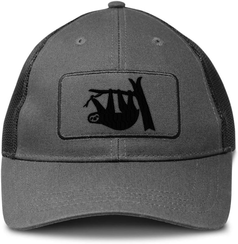 Patch Mesh Trucker Hat Sloth Wild Animal Hanging Embroidery Cotton ...