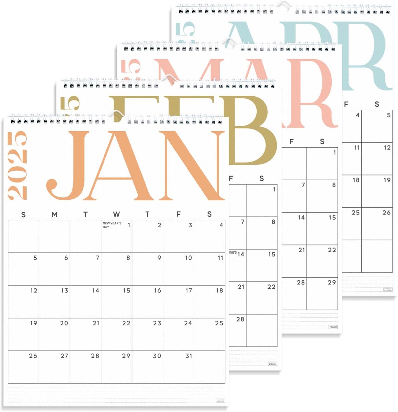 S&O Modern Vertical Wall Calendar from January 2025-June 2026 - Tear ...