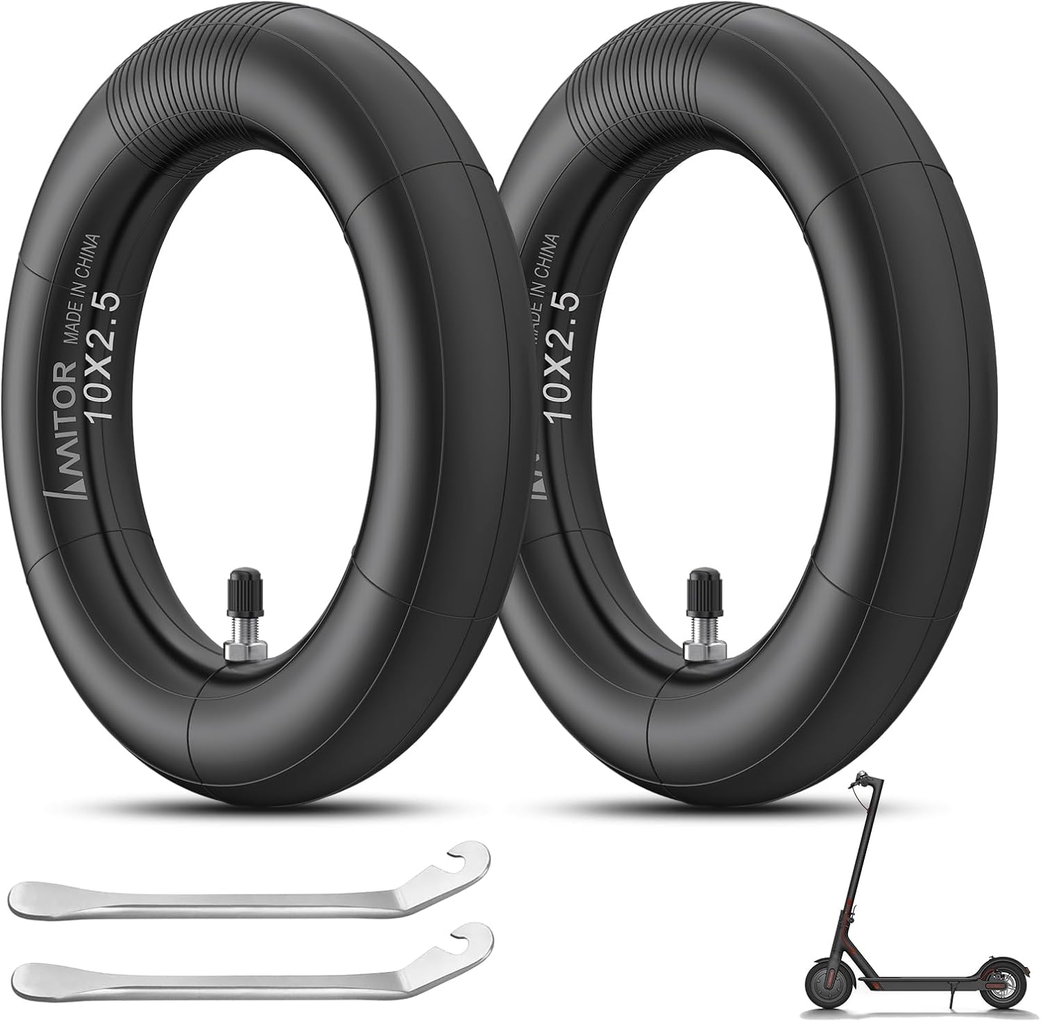 Amazon.com: 2Pcs 10x2.50 Electric Scooter Tire with 2 Tyre Levers, 10 ...