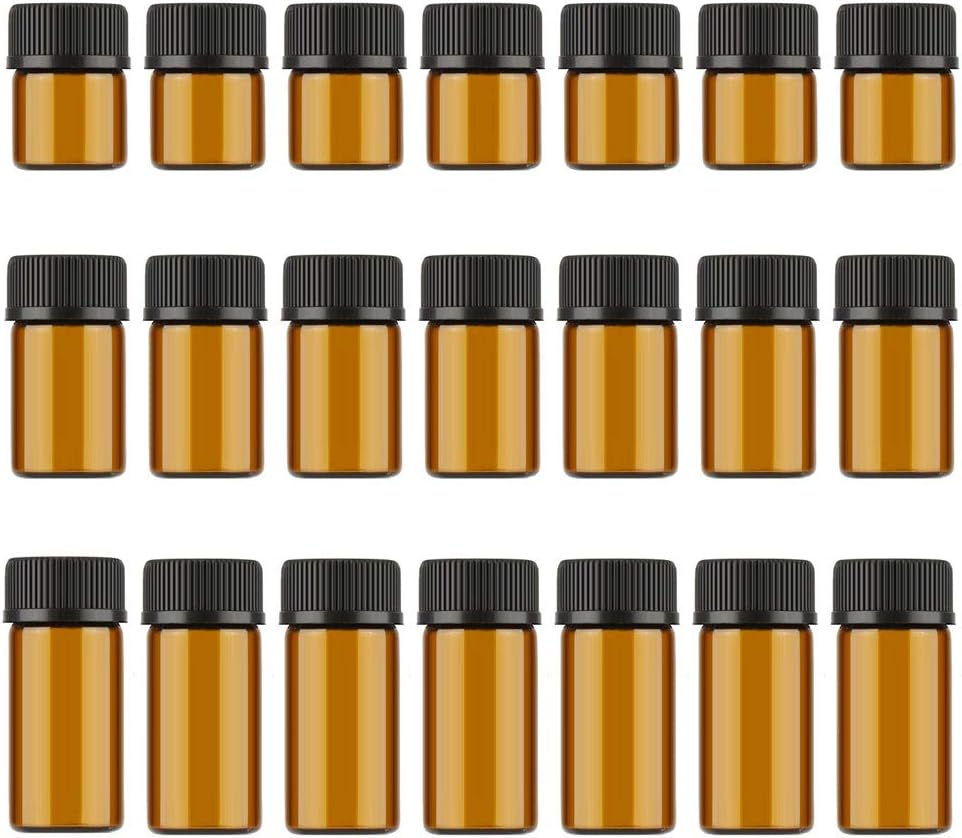 Amazon.com: AGENIZ 50Pcs 3ml Amber Sample Bottles,Mini Glass Essential ...