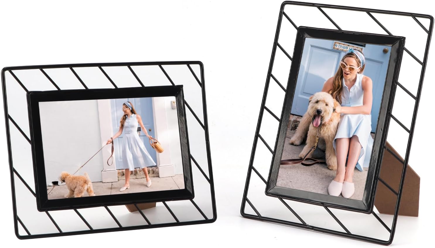 Amazon.com - Wtrgas 4x6 Black Metal Picture Frames Set of 2, Unique ...