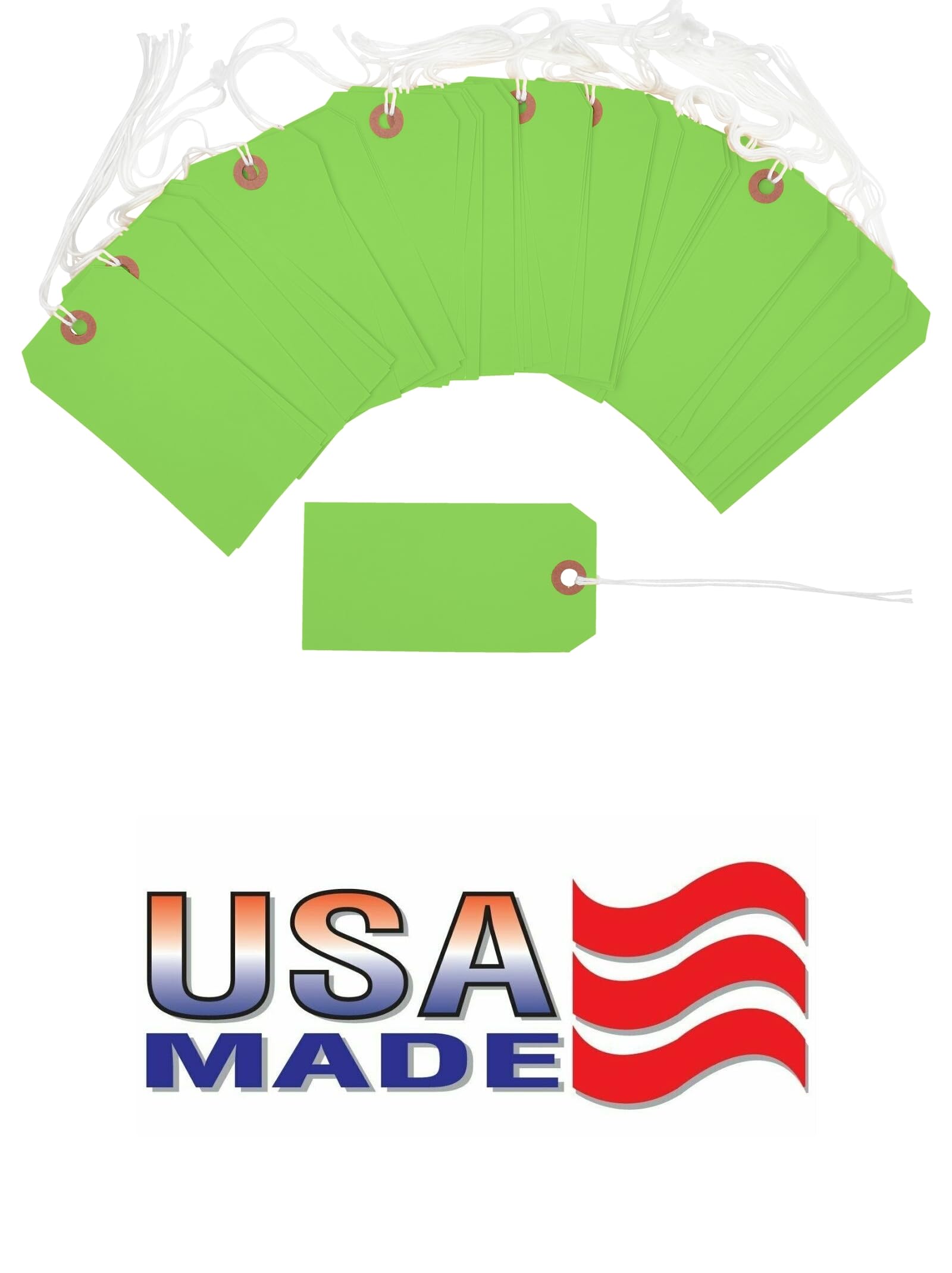 Amazon.com : 100 Tags 4 3/4" x 2 3/8" Size 5 Green Inventory Shipping ...