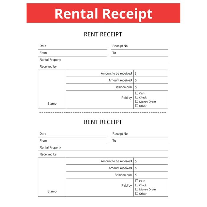 Buy Rental Receipt Pad, Rent Receipt Book, Simple and Smart ...