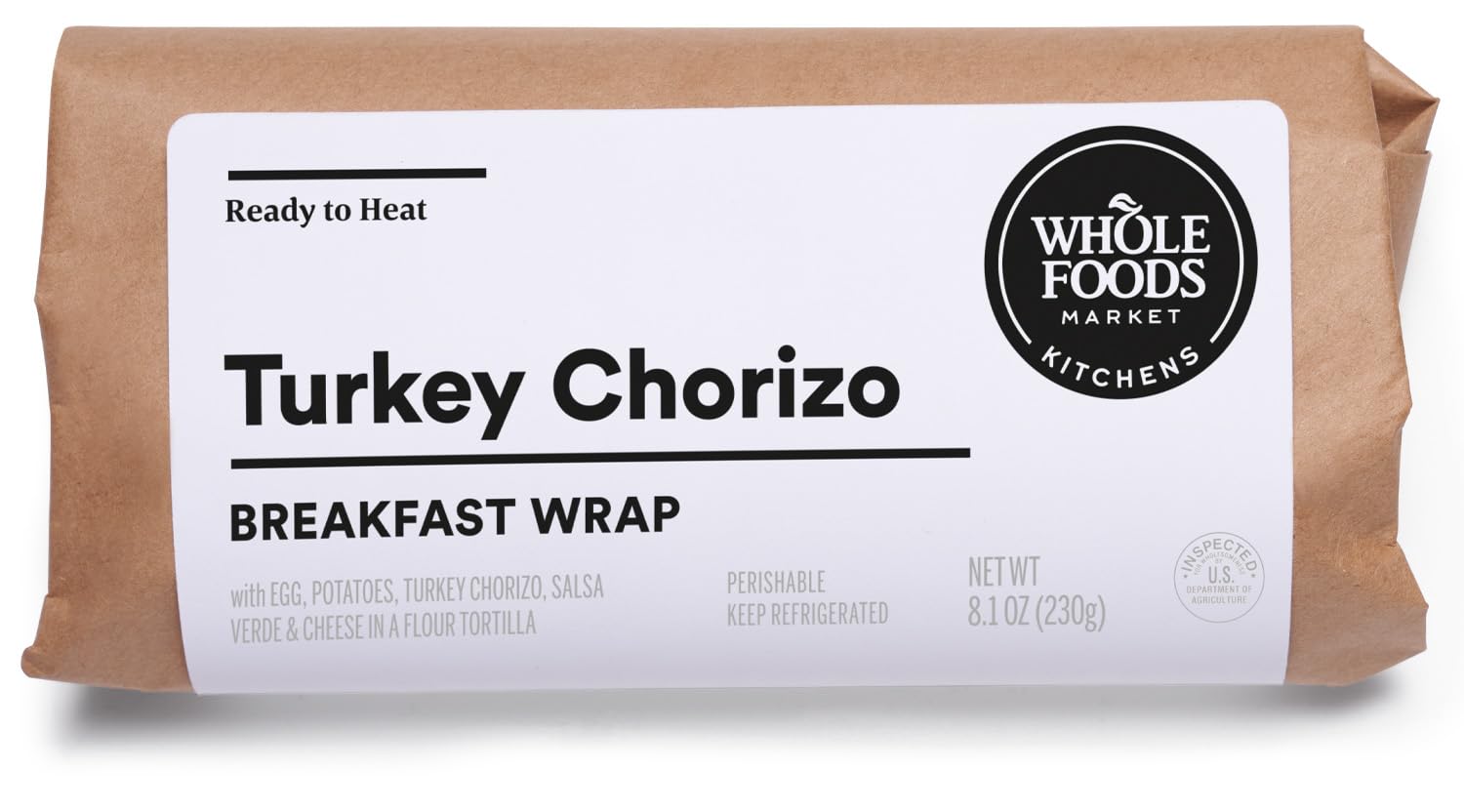Amazon.com: Whole Foods Market, Turkey Chorizo Breakfast Wrap, 8.1 oz ...