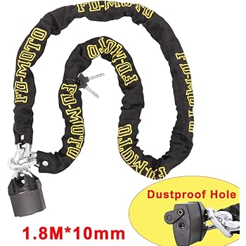 FD-MOTO 1.8M*10mm STEEL Heavy Duty Motorbike Chain Lock Padlock ...