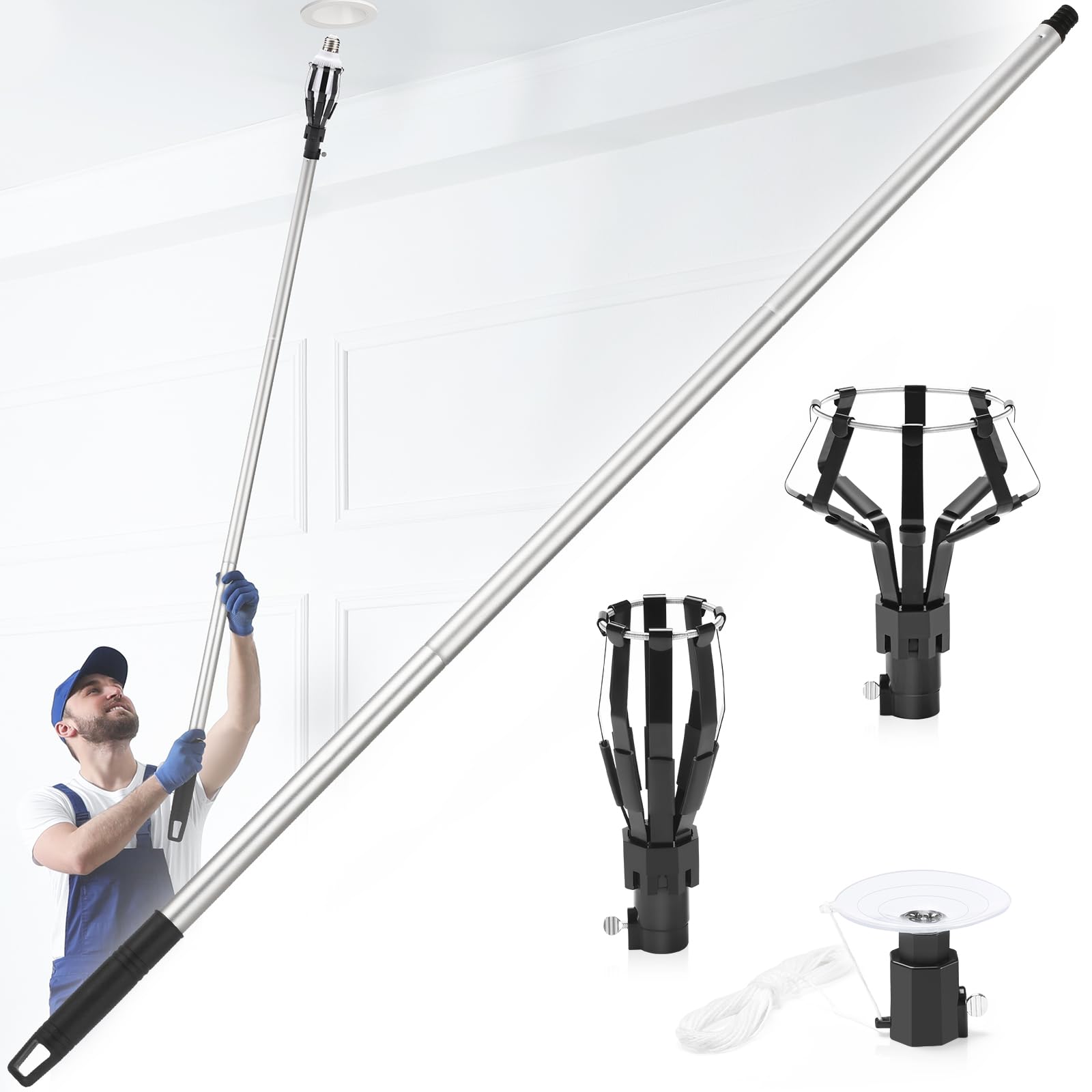 GADFISH 12FT Light Bulb Changer for High Ceilings, Light Bulb Changer ...