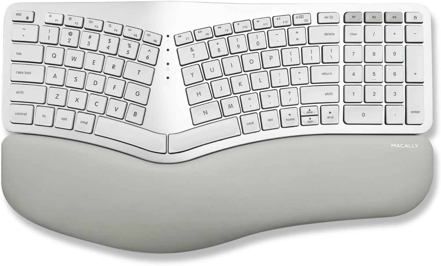 Amazon.com: Macally Backlit Bluetooth Ergonomic Keyboard for Mac ...