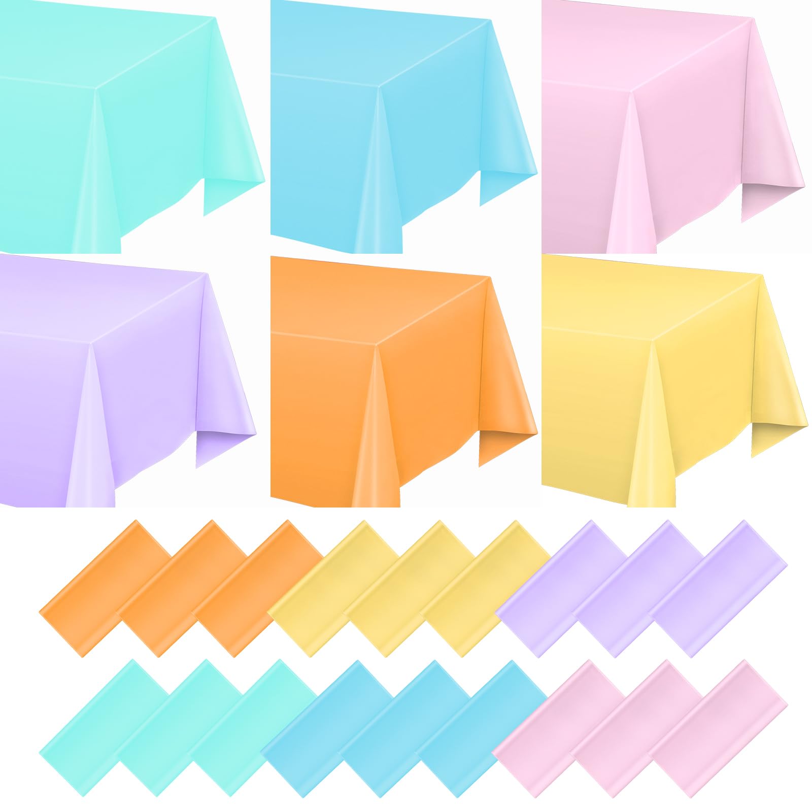 Amazon.com: Moukeren 18 Pack Plastic Tablecloths Bulk 54 x 108 Inch ...