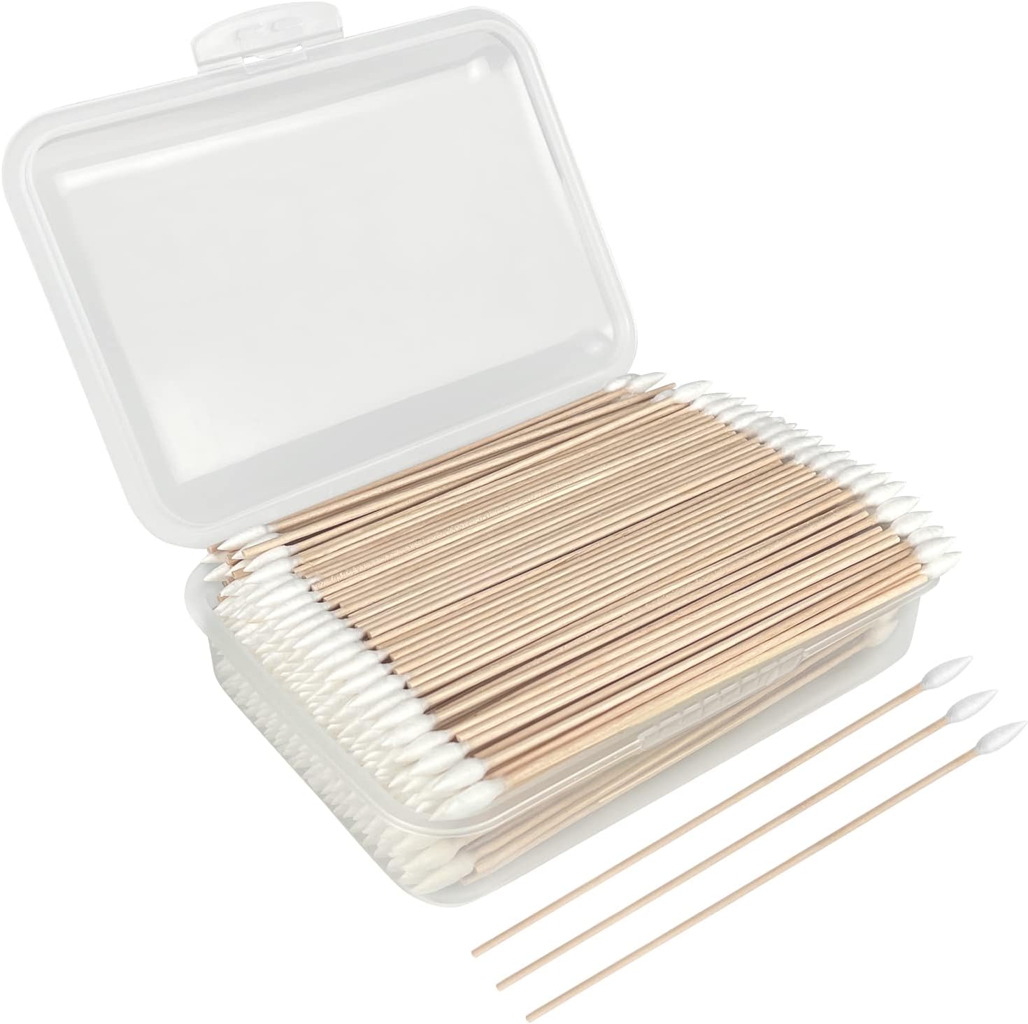 Amazon.com : 6 Inch Pointed Tips Cotton Swabs - Long Wooden Stick ...