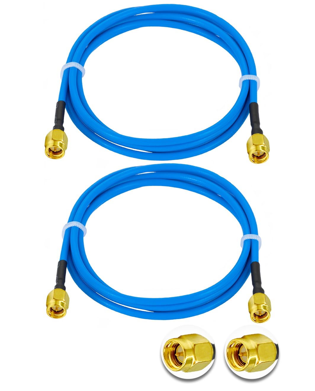 Vecys 2PCS SMA Male to SMA Male RF Coaxial Cable SMA RF Coax Pigtail Cable 3.3ft/1m RG405 SMA ...