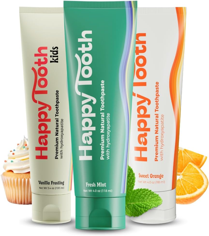 Amazon.com: Happy Tooh Natural Hydroxyapatite Toothpaste, Fluoride Free ...