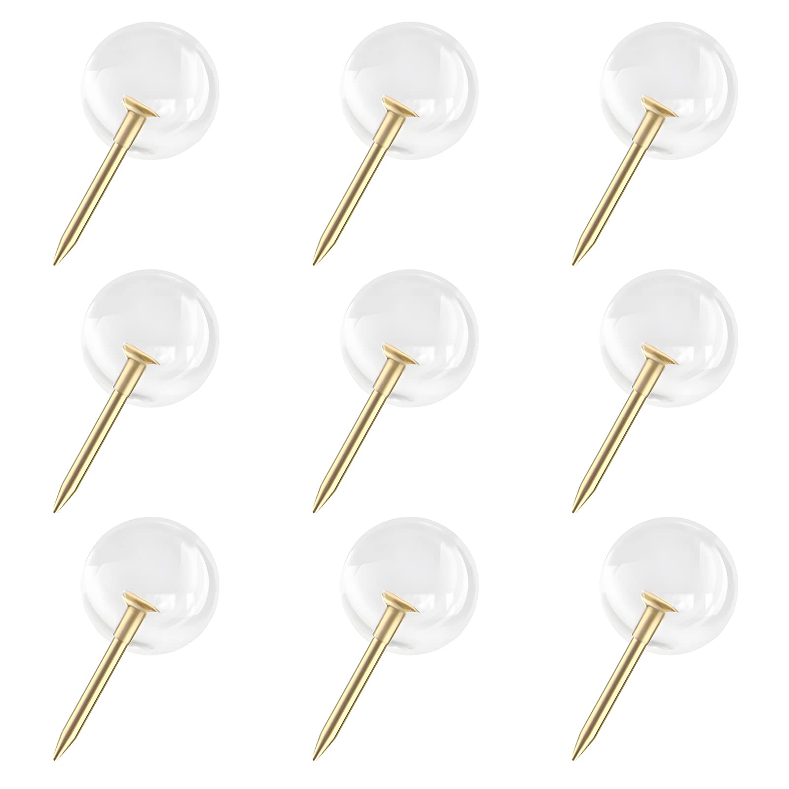 VAPKER Gold Map Tacks 150Pcs Large Size Pins 0.37inch (9.5mm) Round ...