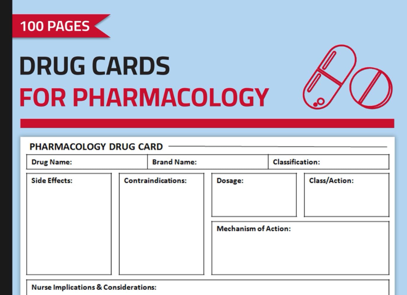 Drug Cards for Pharmacology: Nursing Student Drug Card Book ...
