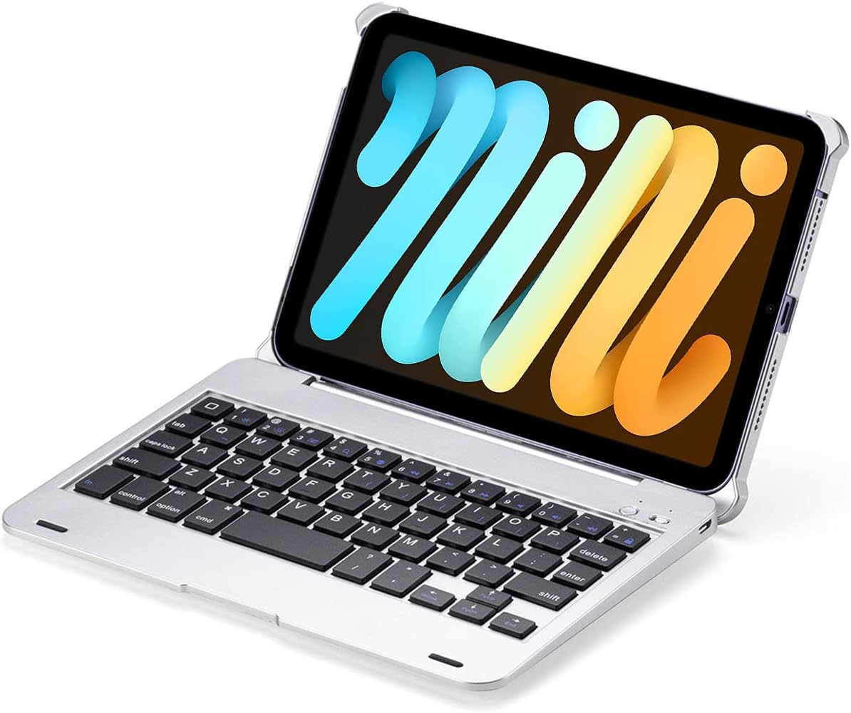 Amazon | ProCase iPad Mini A17 Pro 第7世代 2024 Mini6 キーボード付きケース 2021、「Apple Pencilの収納と充電に対応」ワイヤレス ...