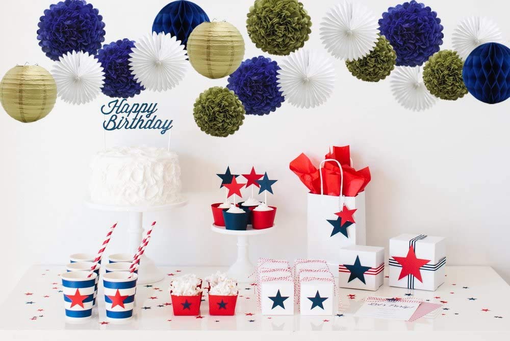 Decoraciones Para Baby Shower En Color Azul Real Amazon.com: