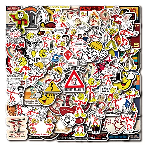 102 Pcs Reddy Kilowatt Stickers for Kids，Remember Kids Electricity Will ...
