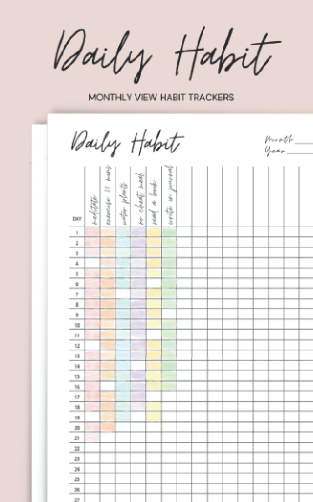 Daily Habit Tracker: Habit Tracking Notebook | One Month to a Page ...