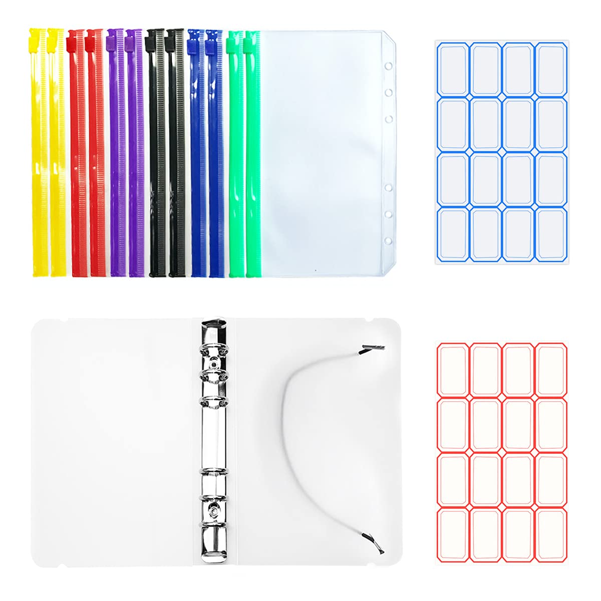 12pcs Plastic Clear Binder Envelopes 4 x 7 Loose Leaf Bags Budget ...