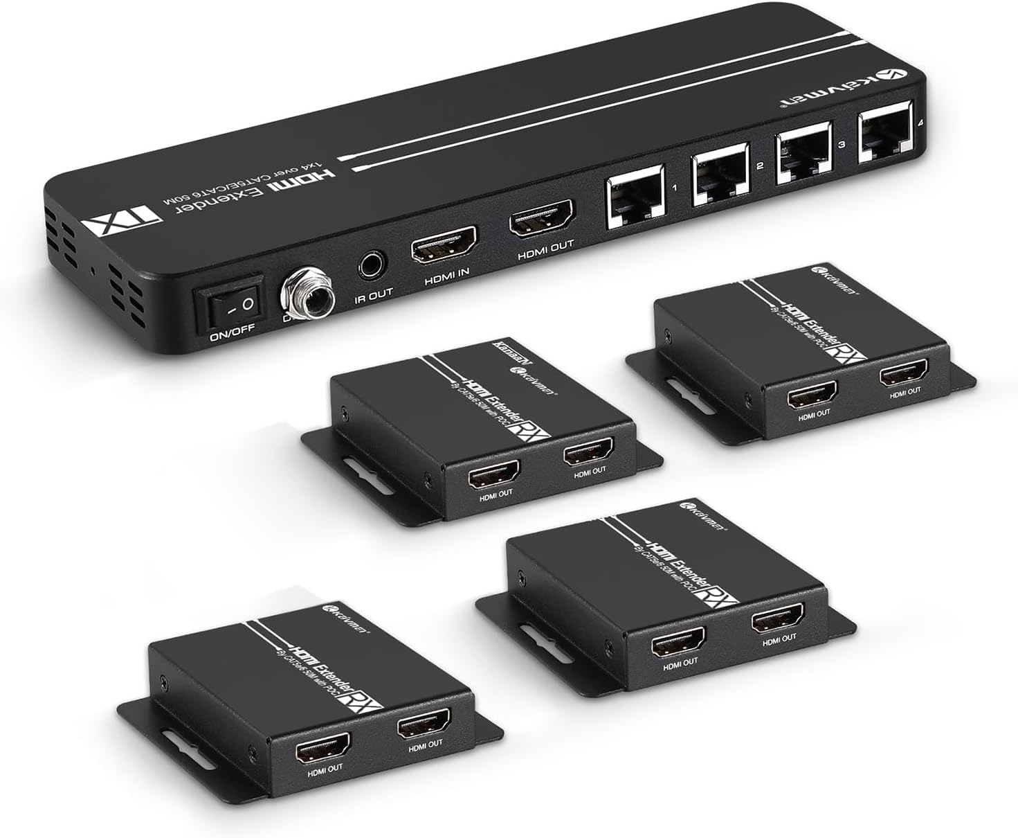 Amazon.com: 1x4 HDMI Extender Splitter Over Ethernet - KAIVMAN 1 in 8 ...