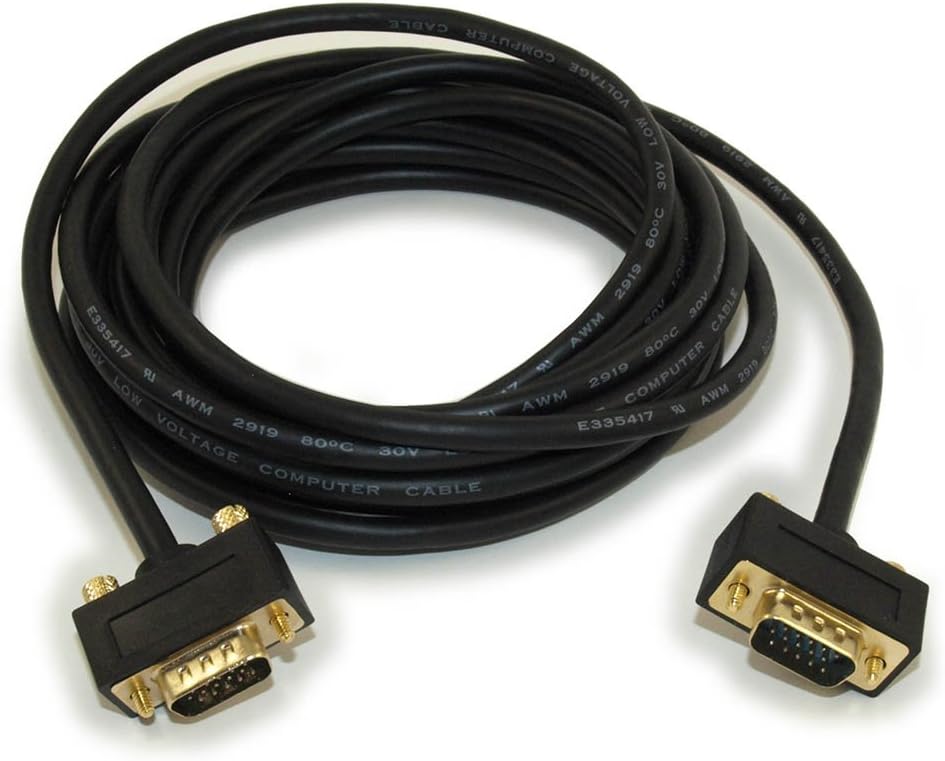 Amazon.com: MyCableMart 15ft VGA Ultra-Thin Compact END Male/Male ...