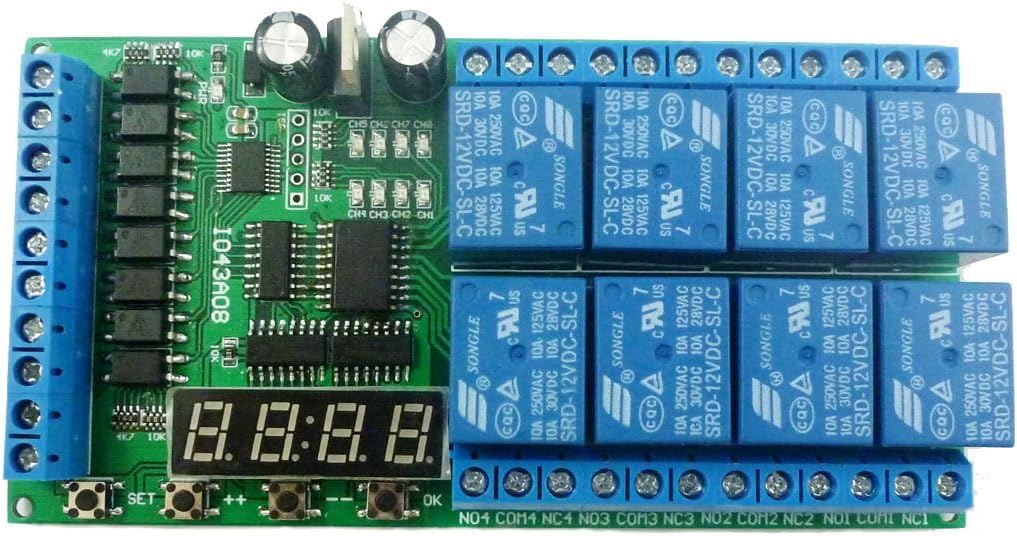 Amazon.com : Timer Delay Relay Module IO43A08 DC 12V Multifunction 8 ...