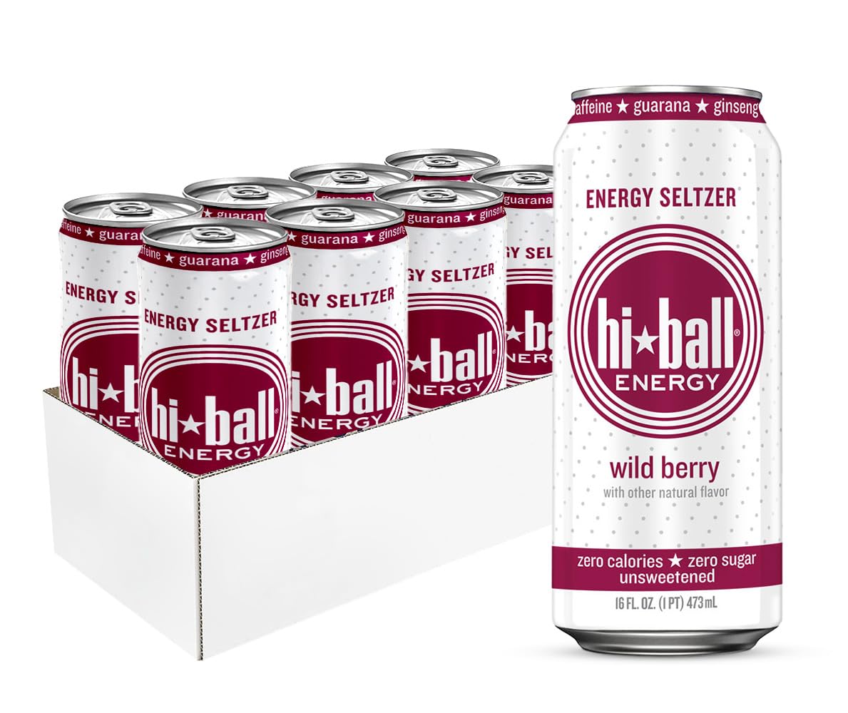 Amazon.com: Hiball Energy Seltzer Water, Caffeinated Sparkling Water ...