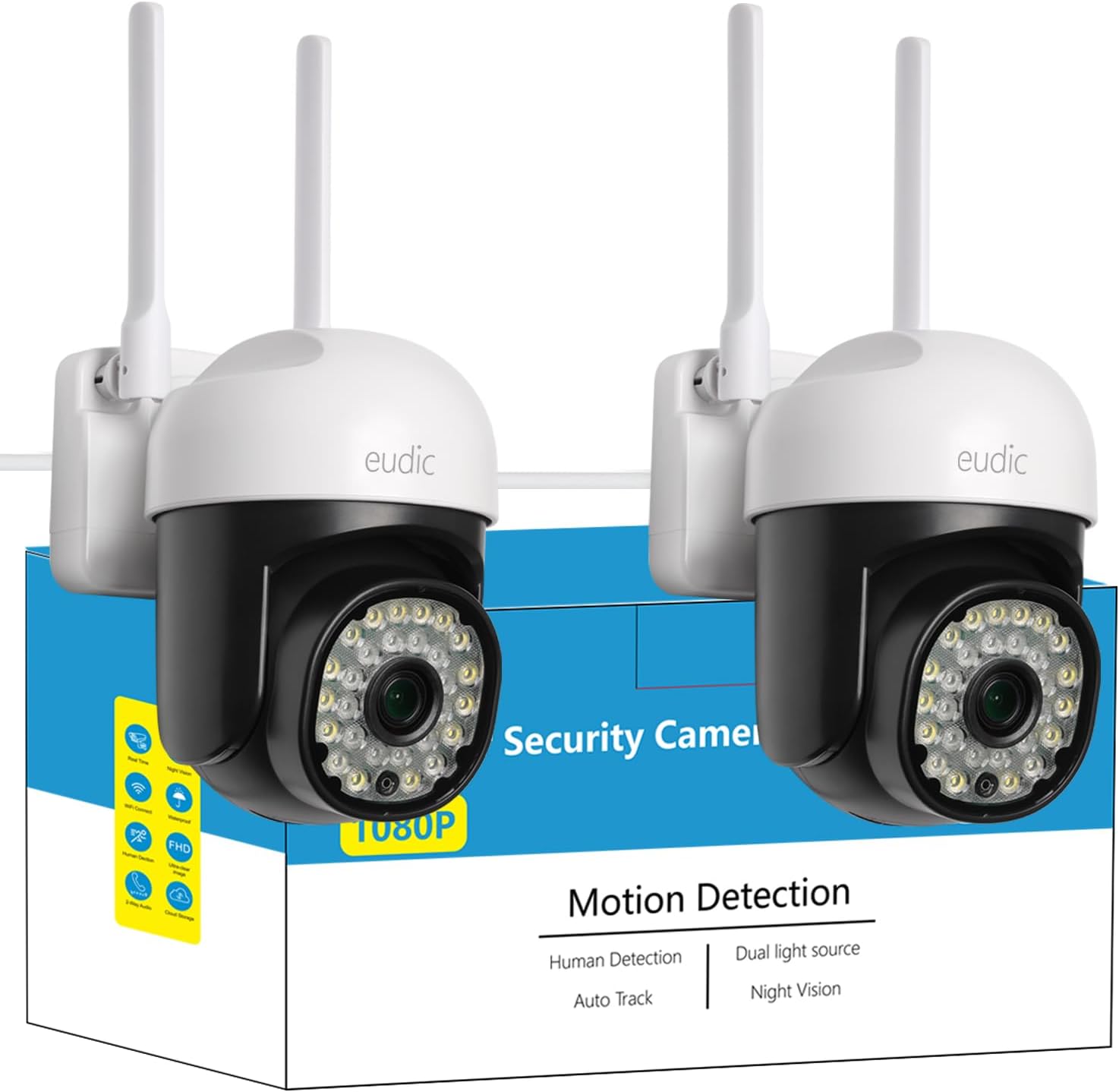 Security Camera Outdoor, 2.4G / 5G WIFI Wired, 360° PTZ,Real-time Alert ...