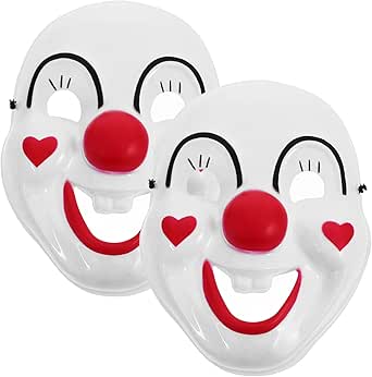 Amazon.com: Luxshiny 2pcs Clown Mask for Halloween Costume Full Face ...