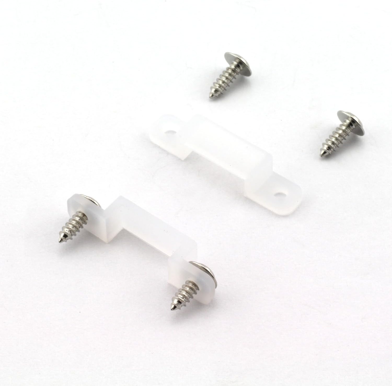 100 Pack LED Strip Lights Mounting Bracket Double Sides Fixing Flat ...