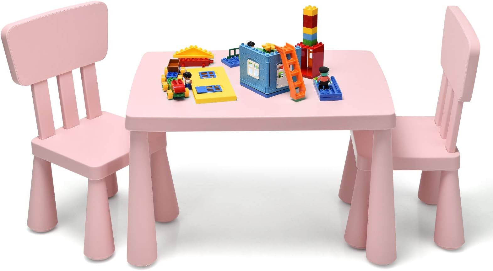 Amazon.com: INFANS Kids Table and Chair Set, Wood Multi Activity Table ...
