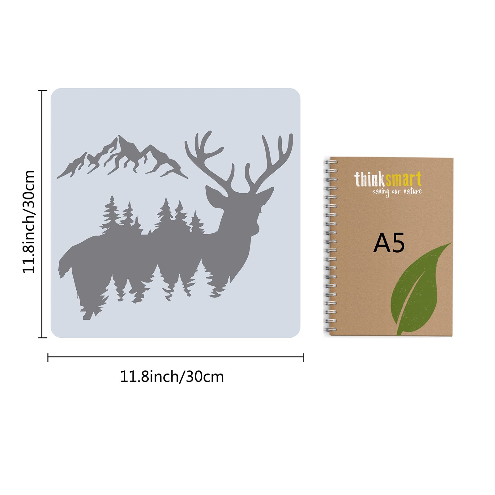Snapklik.com : Sika Deer Stencil Template 11.8x11.8 Inch Elk Plastic ...