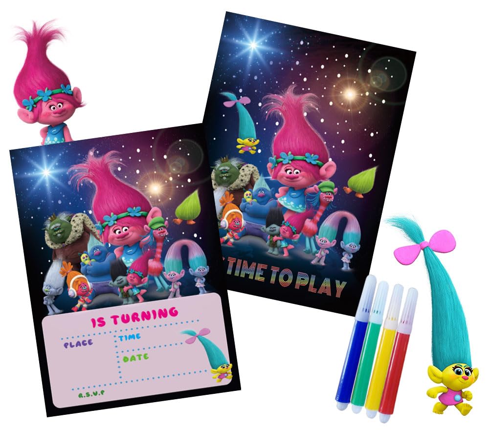 Trolls Party Pack Invitations