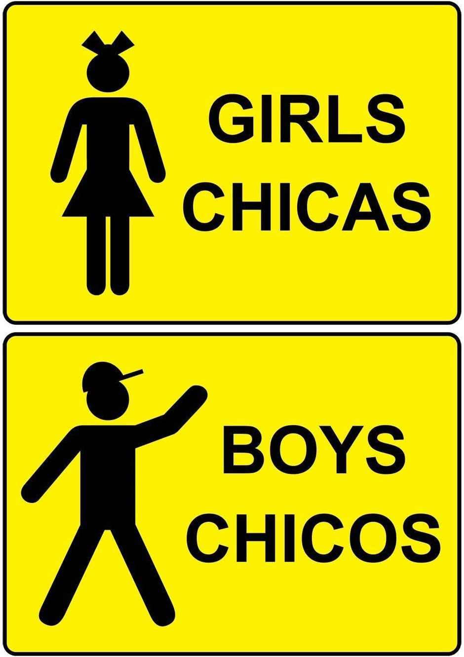 Amazon.com: metal Signs Boys/Girls PVC Restroom Signs Set, 12 x 3 with ...
